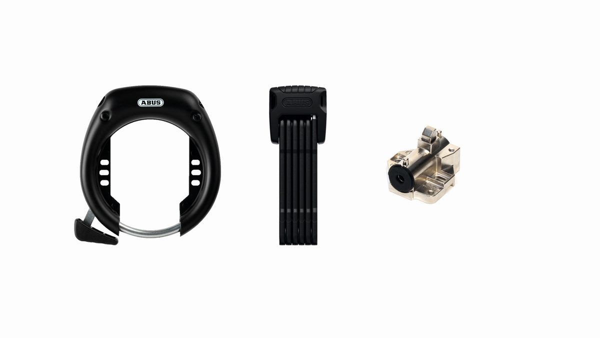Abus Bordo 6500K/120 + Shield 5755 + STePS battery lock - One Key X-Pl ...